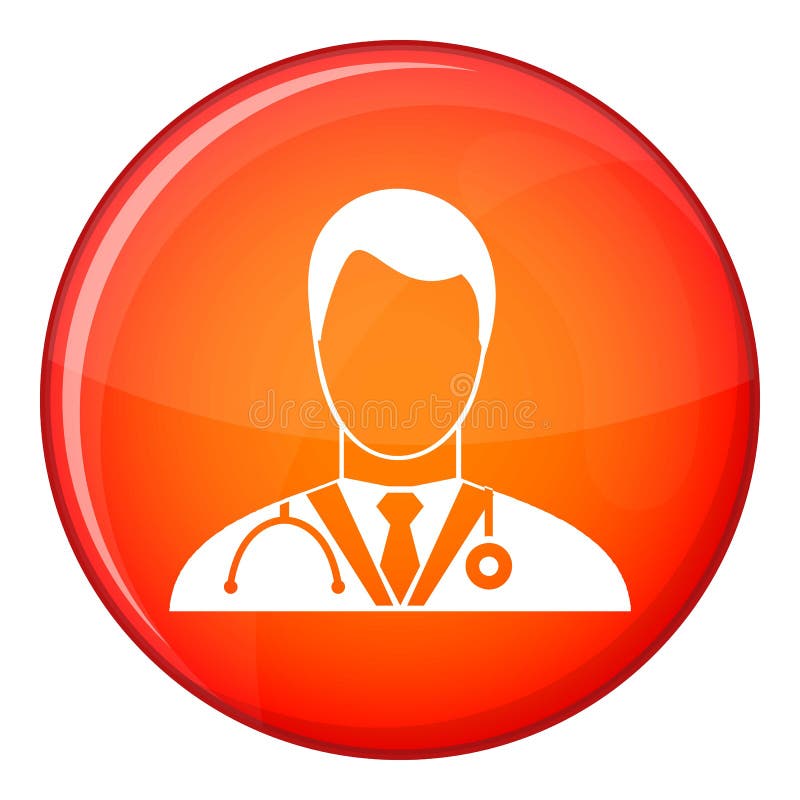 Doctor icon, flat style stock vector. Illustration of professional ...