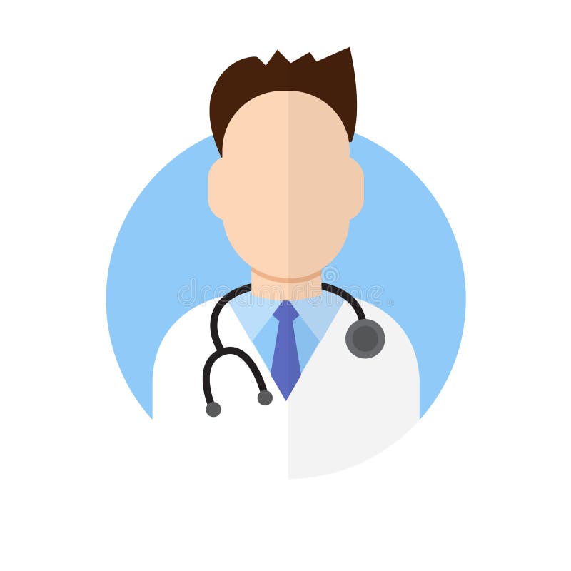 Doctor Icon Flat Style. Vector Illustration Stock Vector - Illustration ...