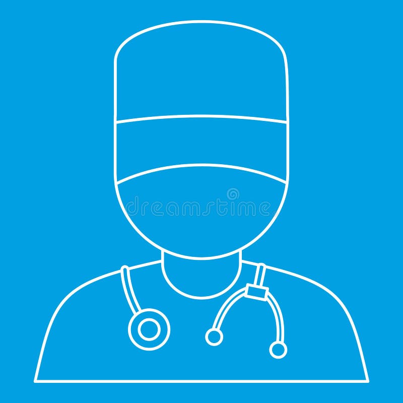 Doctor icon, outline style stock vector. Illustration of male - 97785197