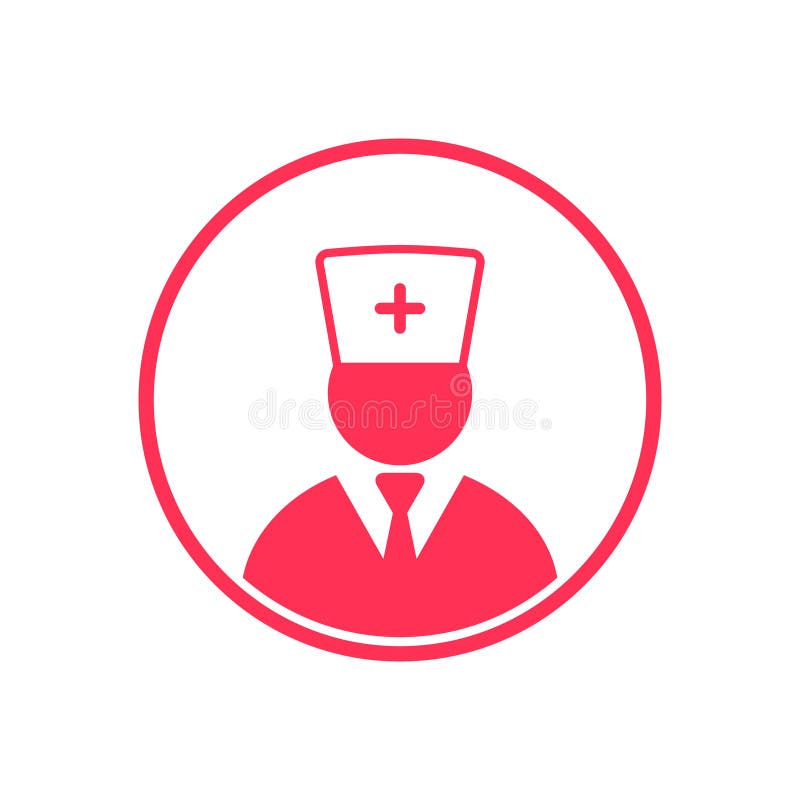 Doctor Icon Red Button, Vector Isolated Flat Sign Illustration Stock ...