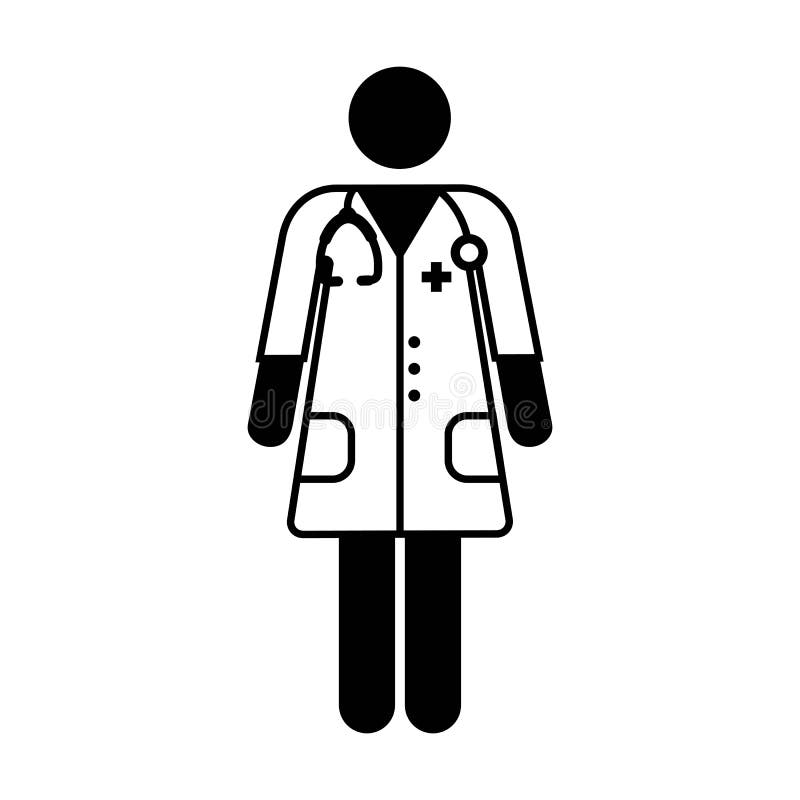 Woman Doctor Icon Vector With Stethoscope Avatar Illustration Stock