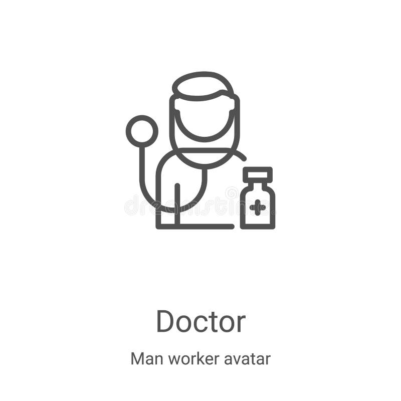 Doctor Icon Vector from Theraphy Collection. Thin Line Doctor Outline ...