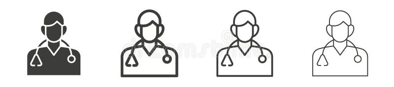 Doctor Icon Vector Set on White Background Stock Vector - Illustration ...