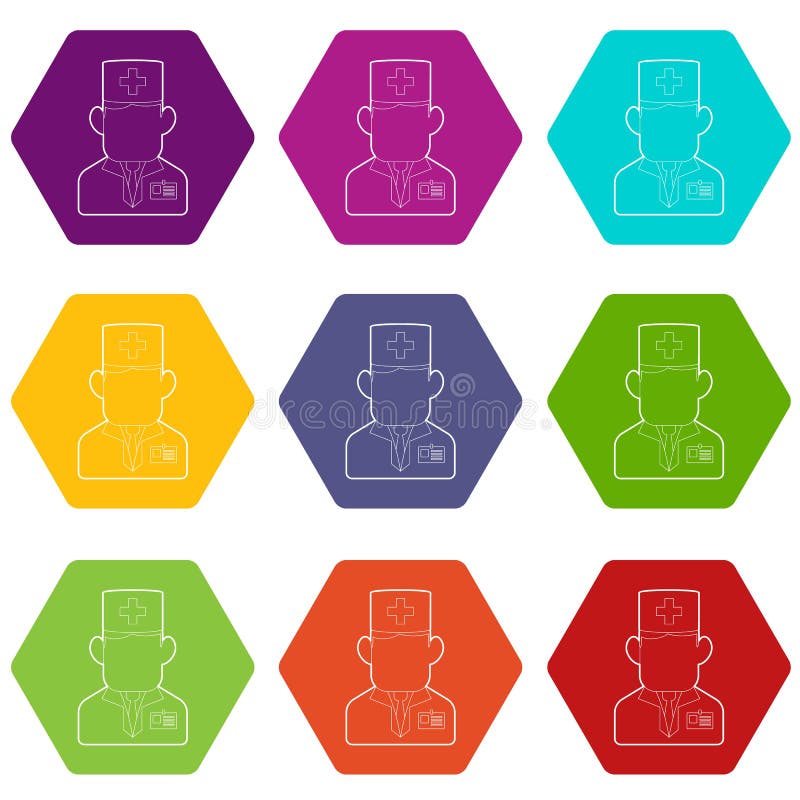 Doctor icons set 9 vector stock vector. Illustration of head - 134040391
