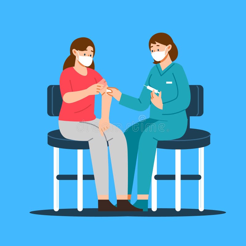 Doctor Injecting Vaccine To a Patient Vector Illustration. Stock Vector ...