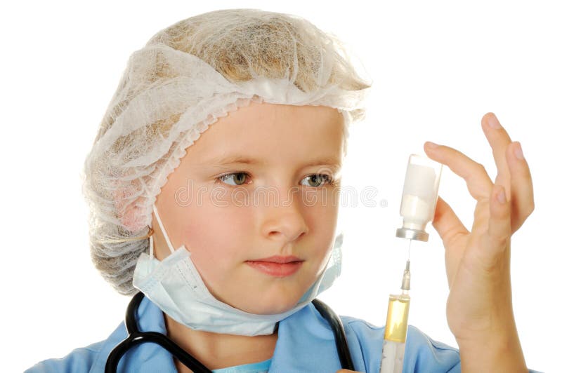 Doctor with injection stock image. Image of medicine - 21294105