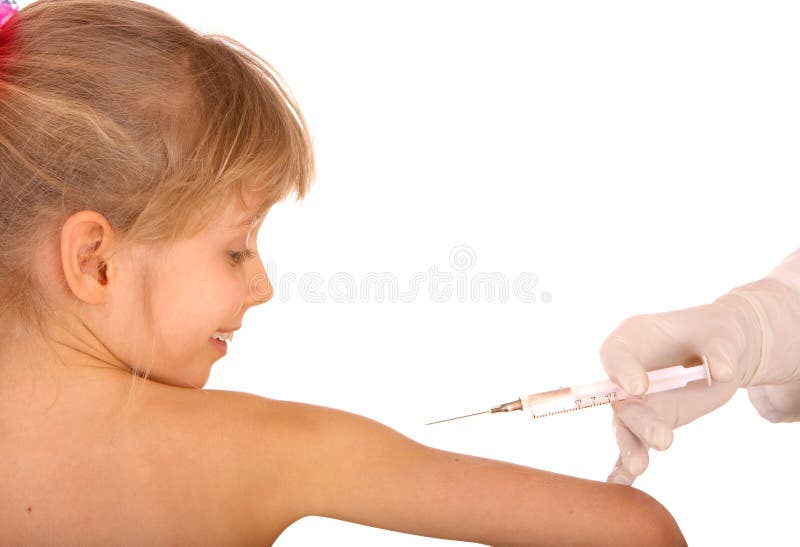 Doctor Inoculate Child Vaccination of Syringe. Stock Image - Image of ...