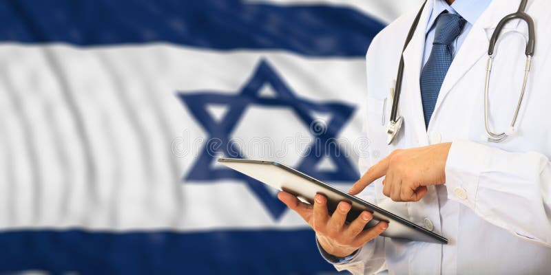 Doctor on Israel Flag Background. 3d Illustration Stock Illustration ...