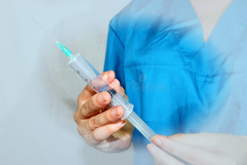 The Doctor Keeps the Injections from, the Needle with Stock Image ...