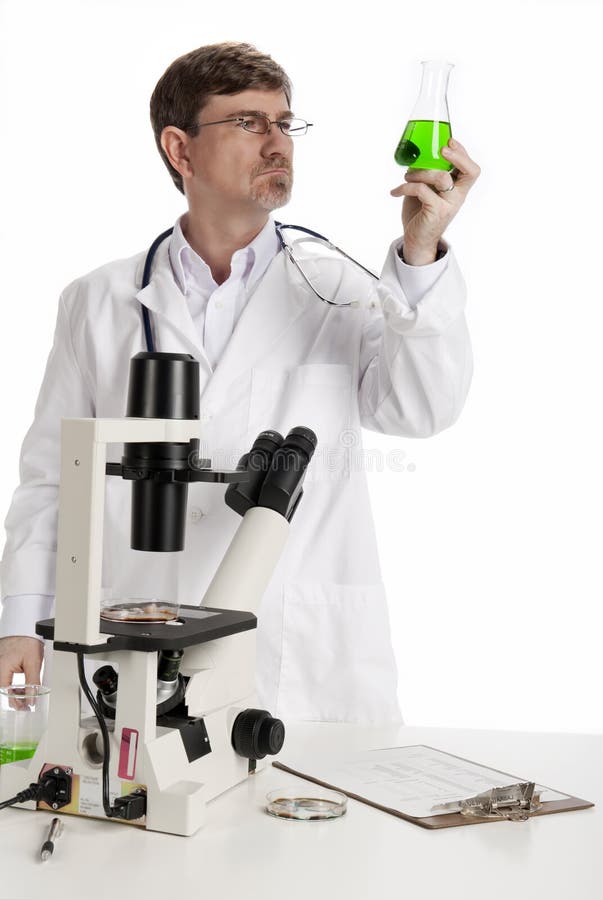 Doctor in a lab stock image. Image of instrument, isolated - 17951205