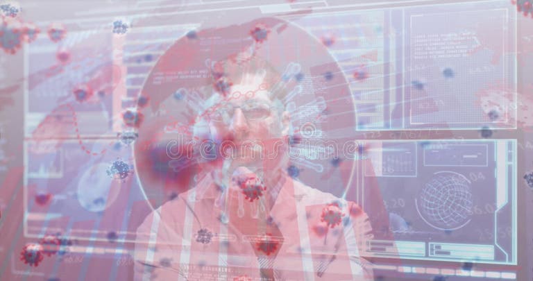 Doctor in Lab Coat and Tie Analyzing Virus Outbreak Data in Laboratory ...