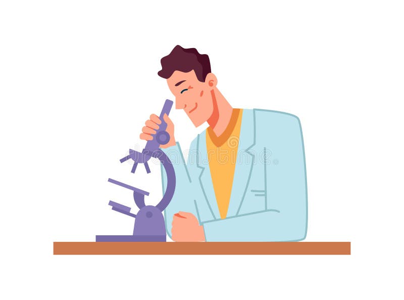 Discovery Scientist Looking Microscope Stock Illustrations – 289 ...