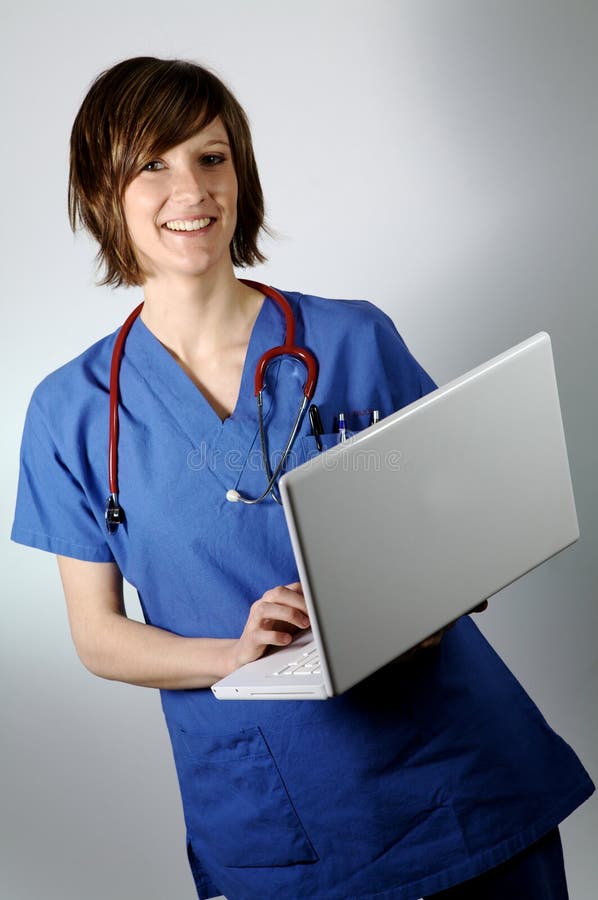 Doctor and laptop stock photo. Image of faculty, bottom - 7858134