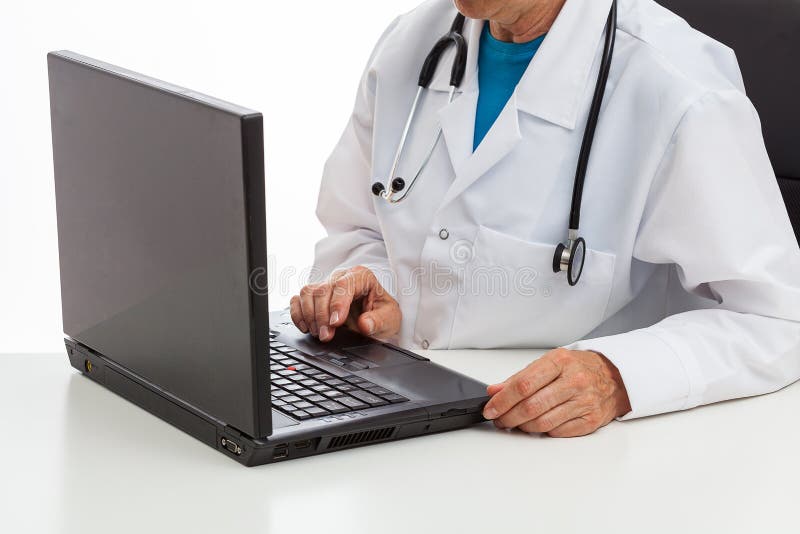 Doctor and laptop stock photo. Image of consultant, assistant - 36269514