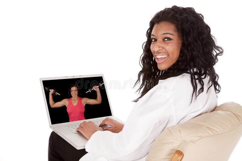 African American Woman Mad Computer Stock Image - Image of attractive ...