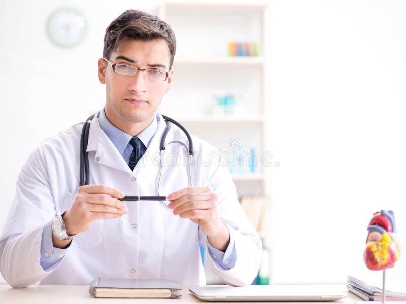 Doctor Lecturer Explaining the Heart Model Stock Image - Image of ...