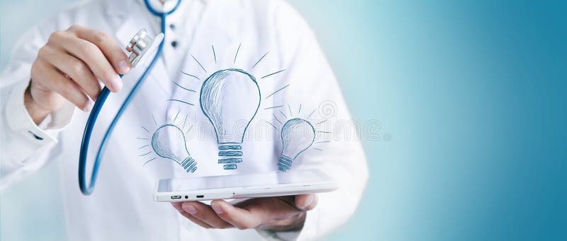 Doctor and Light Bulb Innovative Ideas in Medicine Stock Photo - Image ...