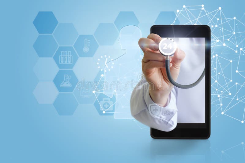 The Doctor is Listening from a Phone. Stock Image - Image of illness ...