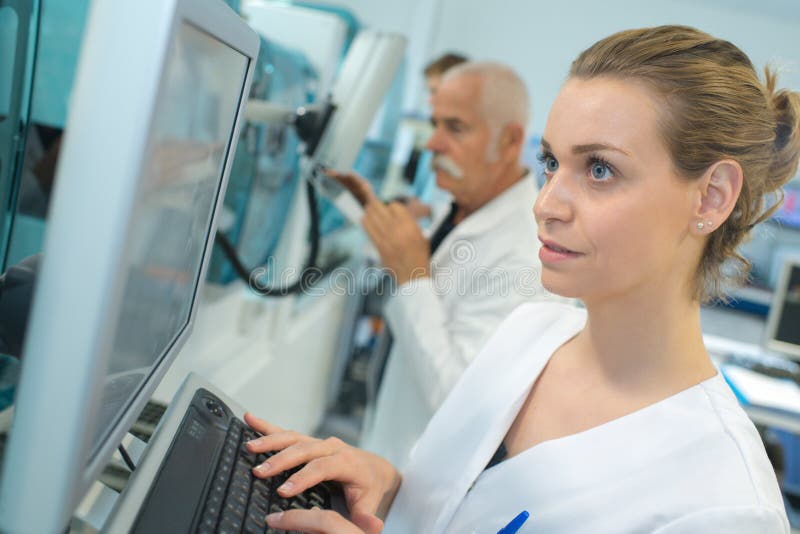 Doctor Looking at Screen Computer Stock Photo - Image of staff ...