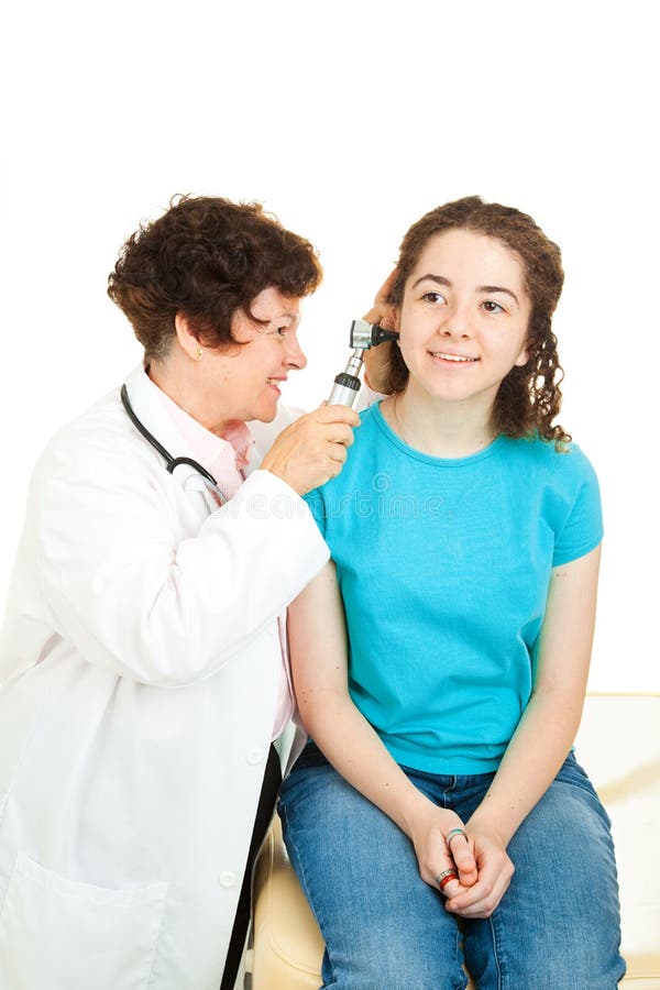 Doctor Looks in Ears stock photo. Image of nurse, people - 9994482