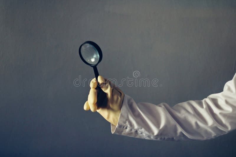 Doctor with a Magnifying Glass on His Hands. Stock Illustration ...