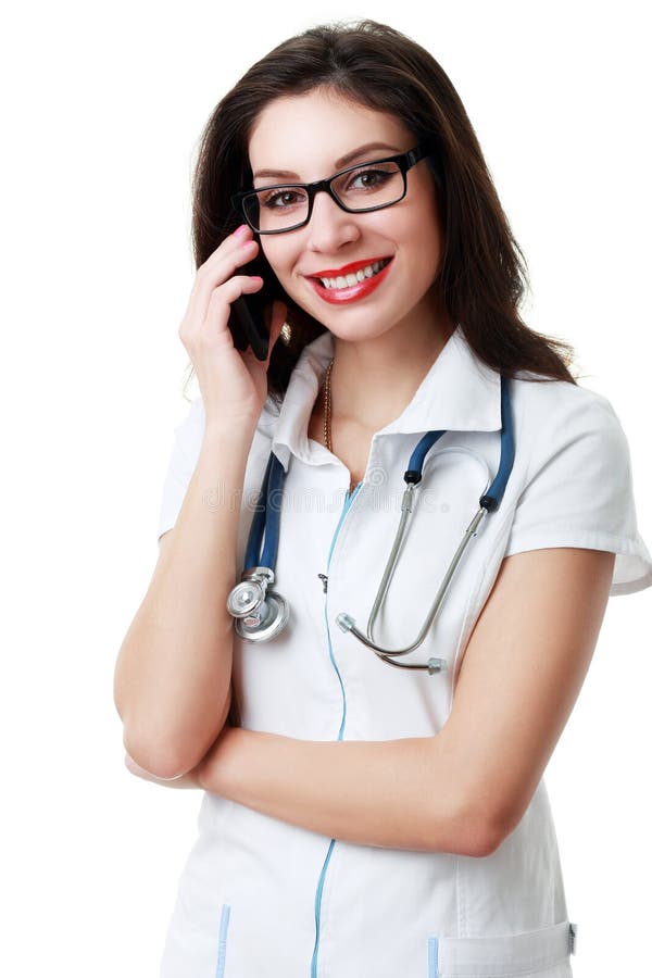 Doctor making a call stock image. Image of medic, mobile - 51792771
