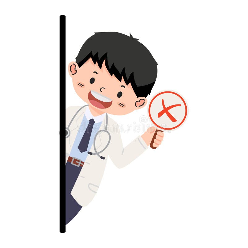 Doctor Making Decision Wrong Behind the Wall Stock Vector ...