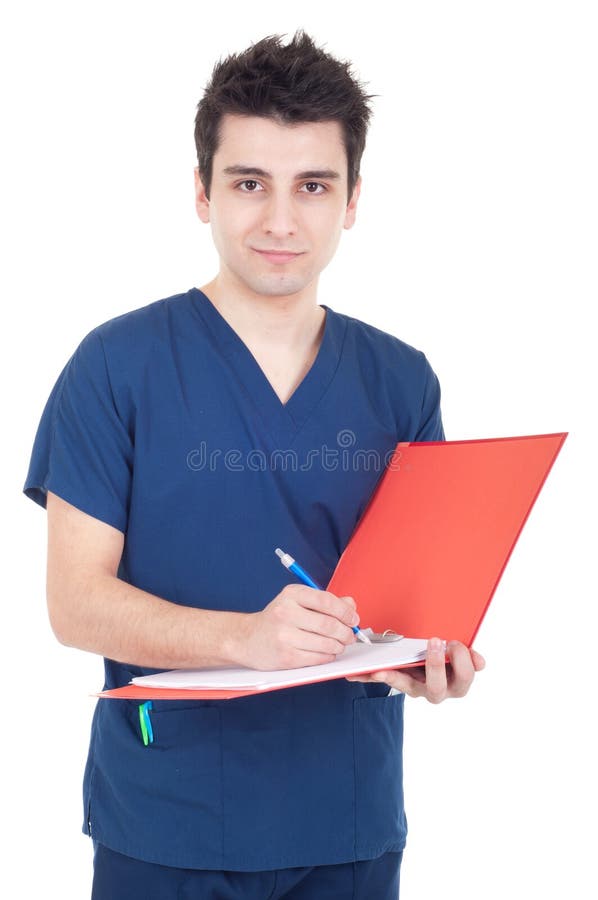 Doctor Making Notes at Patients Bed Stock Image - Image of attractive ...