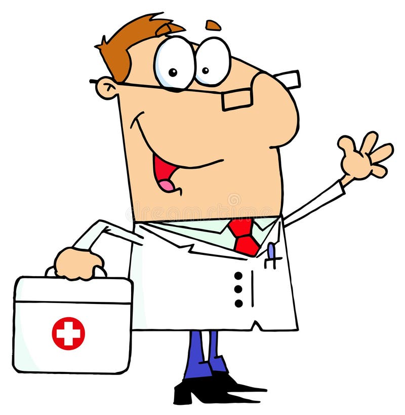 Doctor Man Carrying His First Aid Bag Stock Vector - Illustration of ...