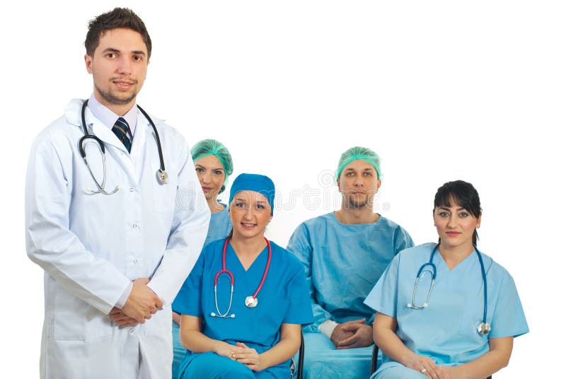 Doctor Teacher with Students Stock Photo - Image of nurses, classroom ...
