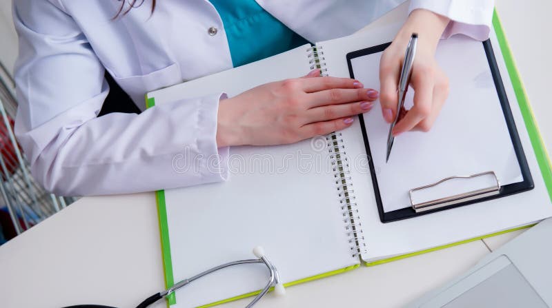 Doctor Man Working on the Computer in Lab Stock Image - Image of ...