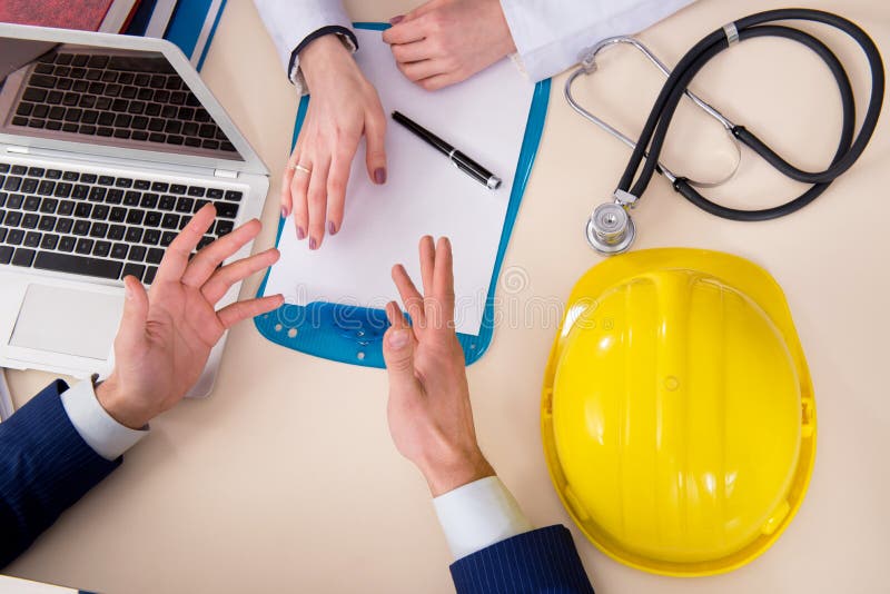 The Doctor and Manager Agreeing Industrial Insurance Coverage Stock ...