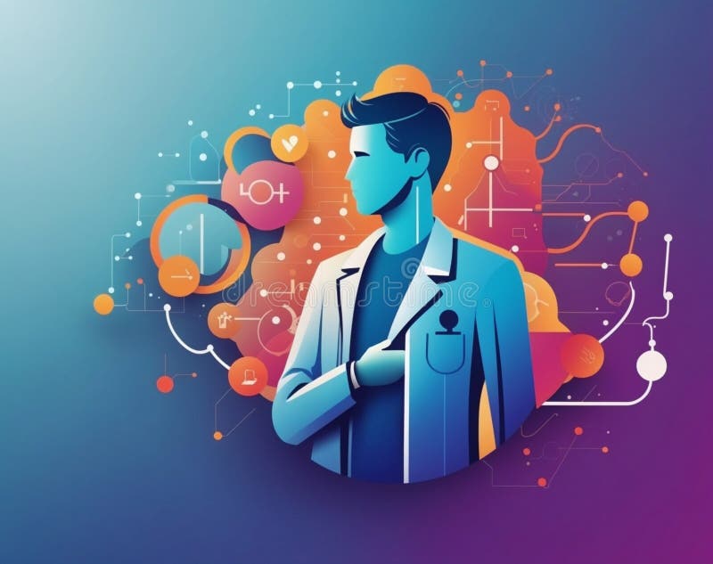 A Doctor with Many Lines and Dots, 3d, Isolated, Health Day Concept ...