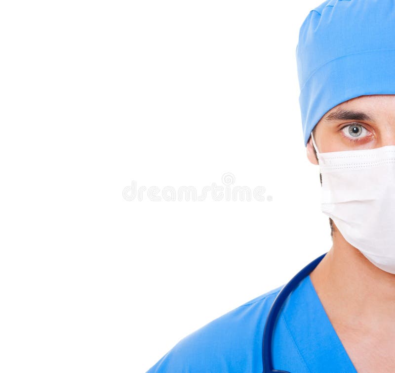 Doctor with mask stock image. Image of doctor, scrub, watching - 6794481