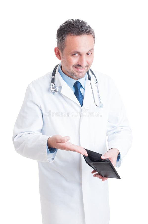 Doctor or Medic Asking Bribe by Showing Empty Wallet Stock Photo ... Doctor or Medic Asking Bribe by Showing Empty Wallet Stock Photo ...