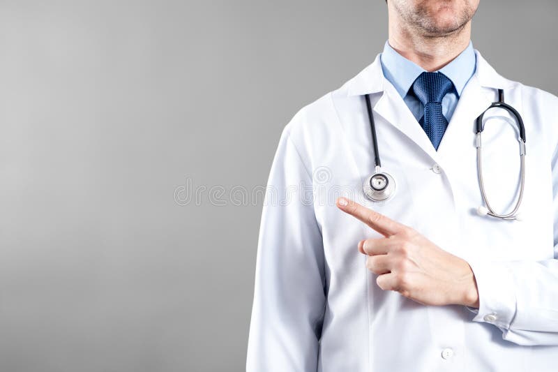 The Doctor in the Medical Apron with Stethoscope Stock Photo - Image of ...