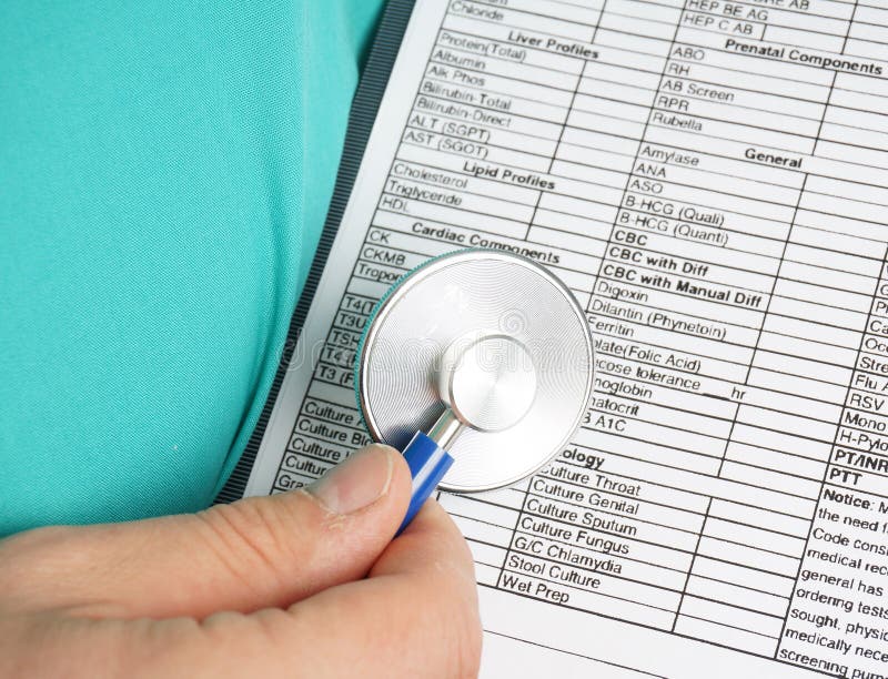 Doctor with Medical Chart and Stethoscope Stock Image - Image of ...