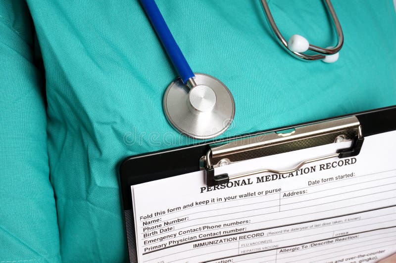 Doctor with Medical Chart and Stethoscope Stock Photo - Image of hand ...