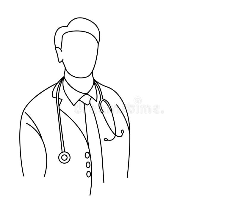 Doctor - Medical Icon, Line Art Design Stock Vector - Illustration of ...