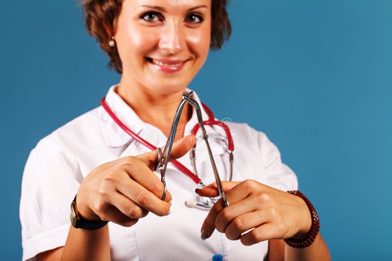 Doctor with a Medical Instrument in the Hands Stock Image - Image of ...