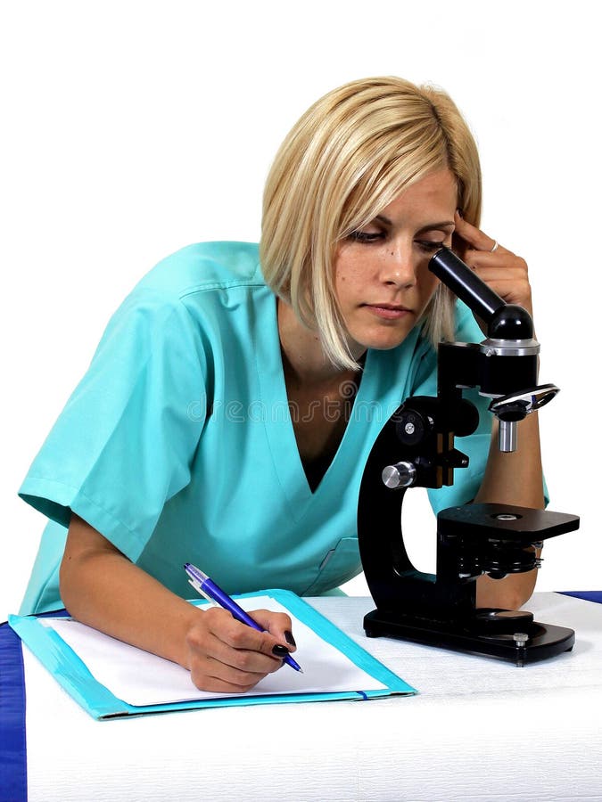 Doctor with microscope stock photo. Image of prevention - 22094318