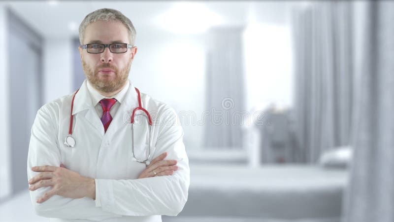 Concerned Doctor in the Modern Hospital Ward Stock Image - Image of ...