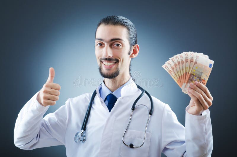 Doctor with money stock photo. Image of care, male, cash - 22637618