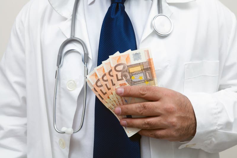 Doctor with Money in Studio Stock Image - Image of healthy, corrupt ...