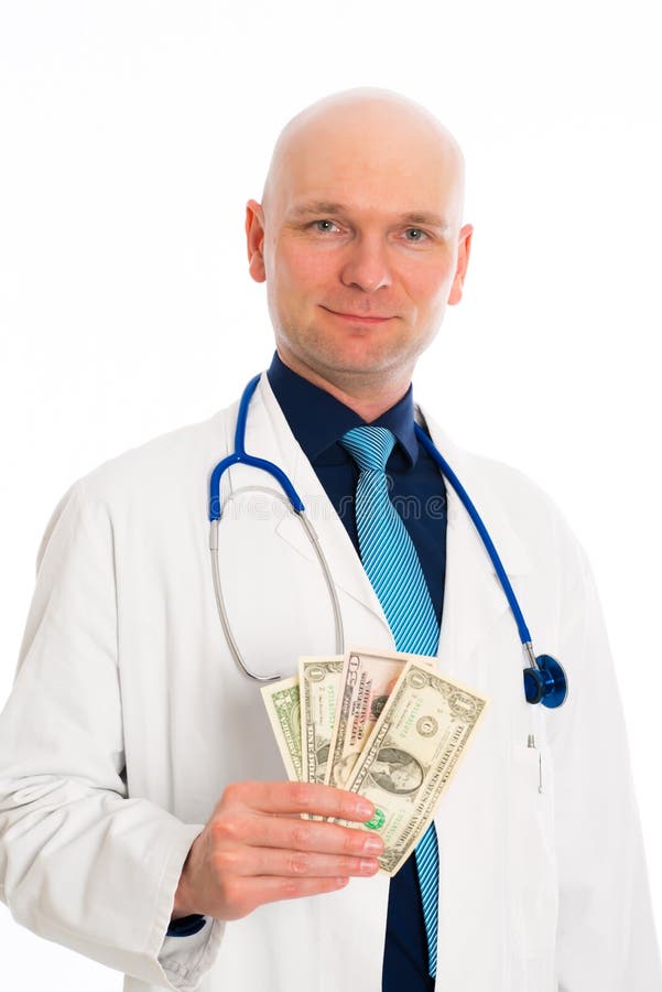 Doctor with money stock photo. Image of piggy, practitioner - 43112218