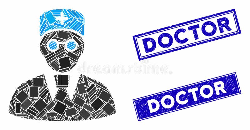 Doctor Mosaic and Grunge Rectangle Stamps Stock Vector - Illustration ...
