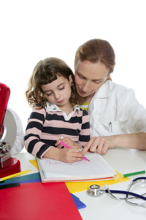 Doctor Natural Sciences Teaching School Pupil Stock Image - Image of ...