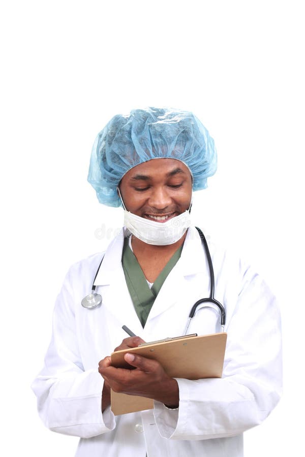 Doctor with notepad stock photo. Image of diversity, blue - 18868822