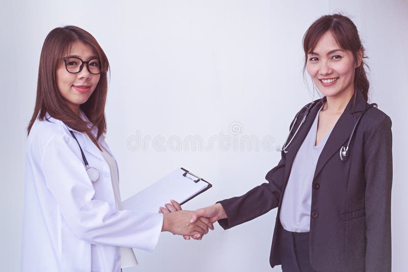 Doctor and Nurse Checking Patient Information Stock Image - Image of ...