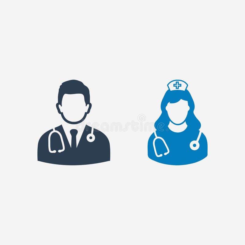 Doctor and nurse icon. stock vector. Illustration of help - 180500242
